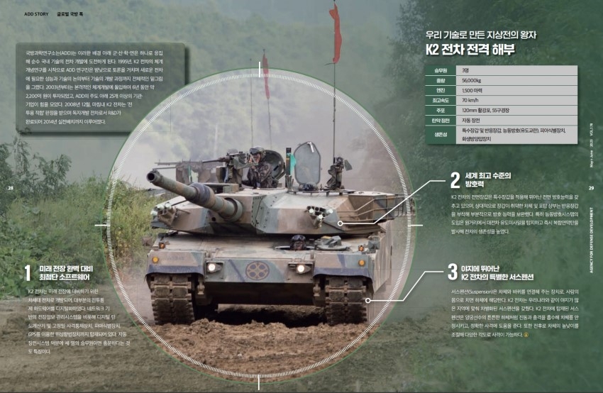 K2 전차 개발한 ADD, K2 소개하는 사보에 K1 전차 사진 실어 | 연합뉴스