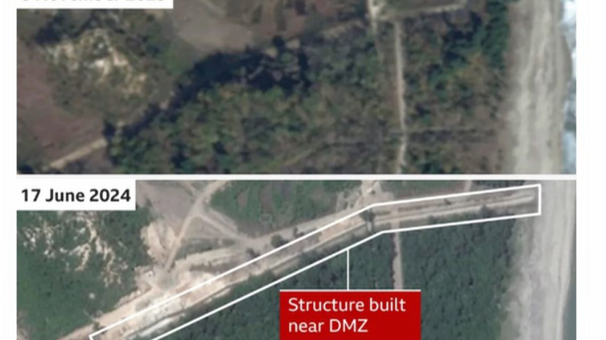 BBC "북, DMZ 인근에 장벽 건설"…위성사진 공개 | 연합뉴스